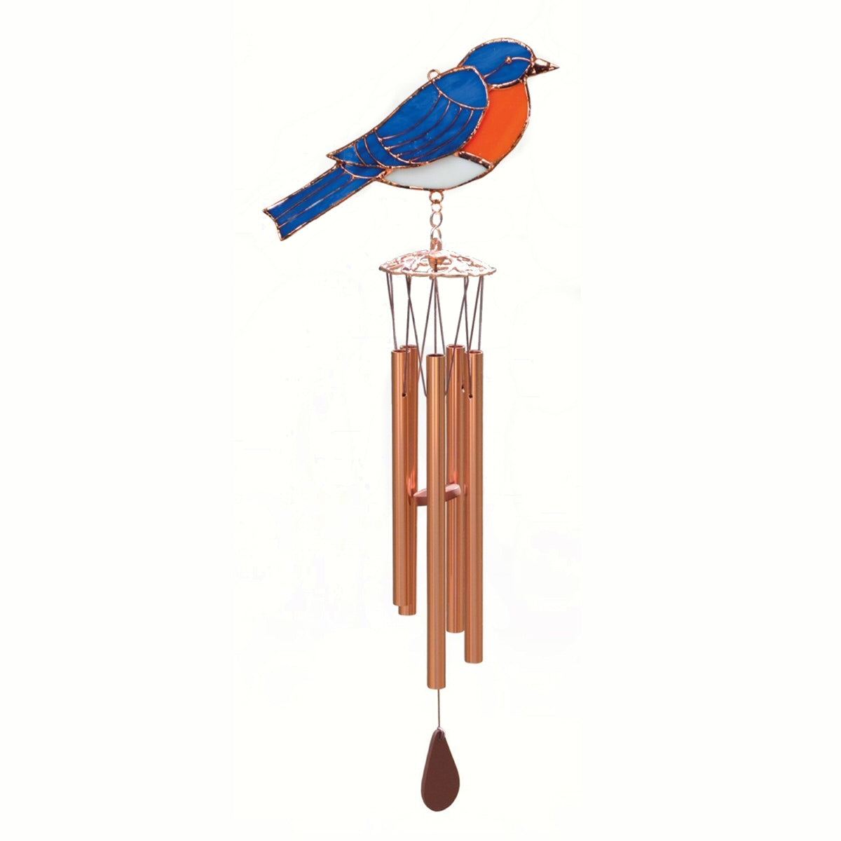 Bluebird Stained Glass Wind Chime 20 inch | Momma's Home Store