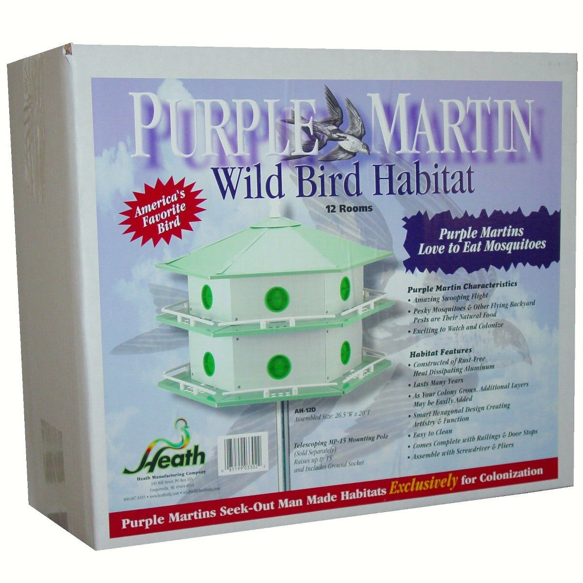 Deluxe Aluminum Purple Martin House - 12 Room | Momma's Home Store