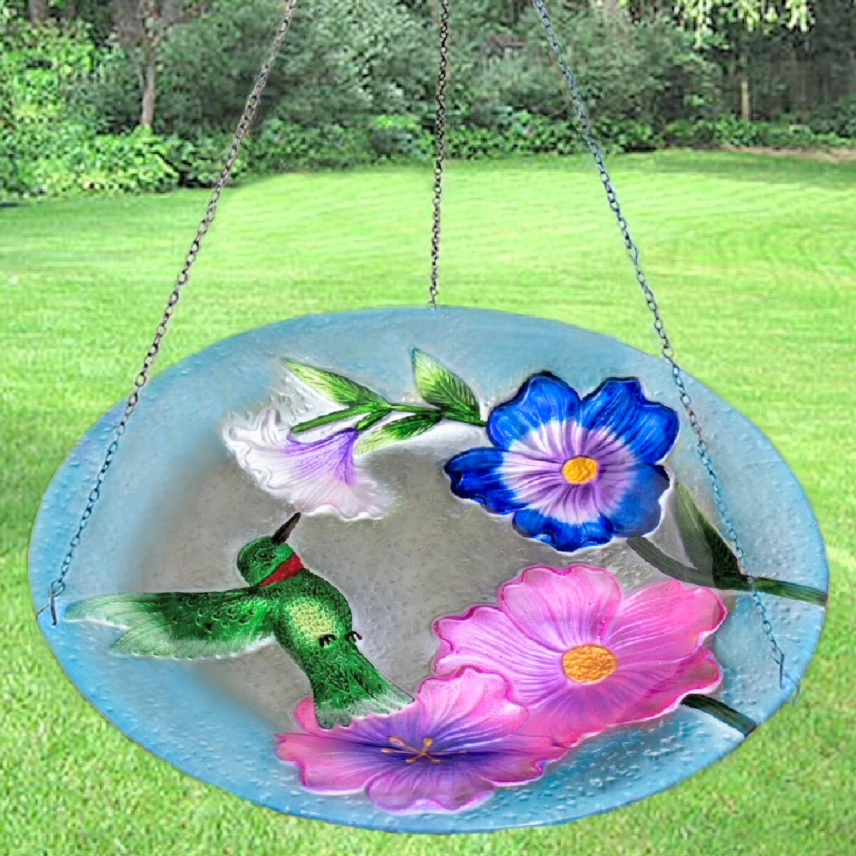Hummingbird Glass Hanging Bird Bath | Momma's Home Store