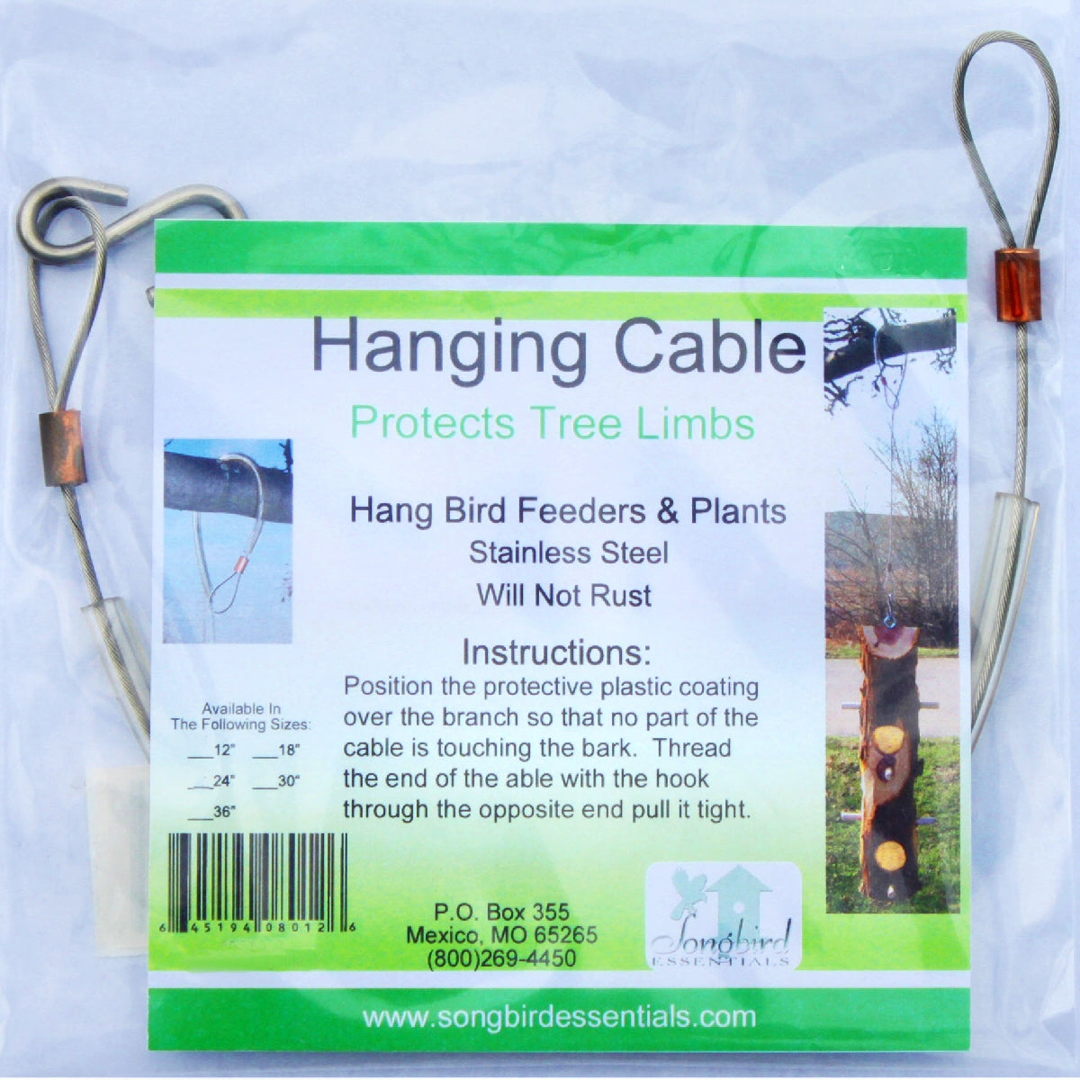 Limb Protector Bird Feeder Hanging Cable | Momma's Home Store